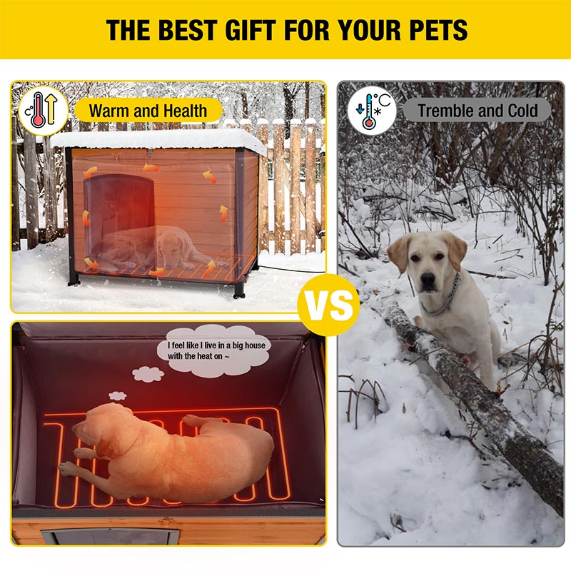 Outdoor Heated Dog House with Low-Voltage Safety | Adjustable ...