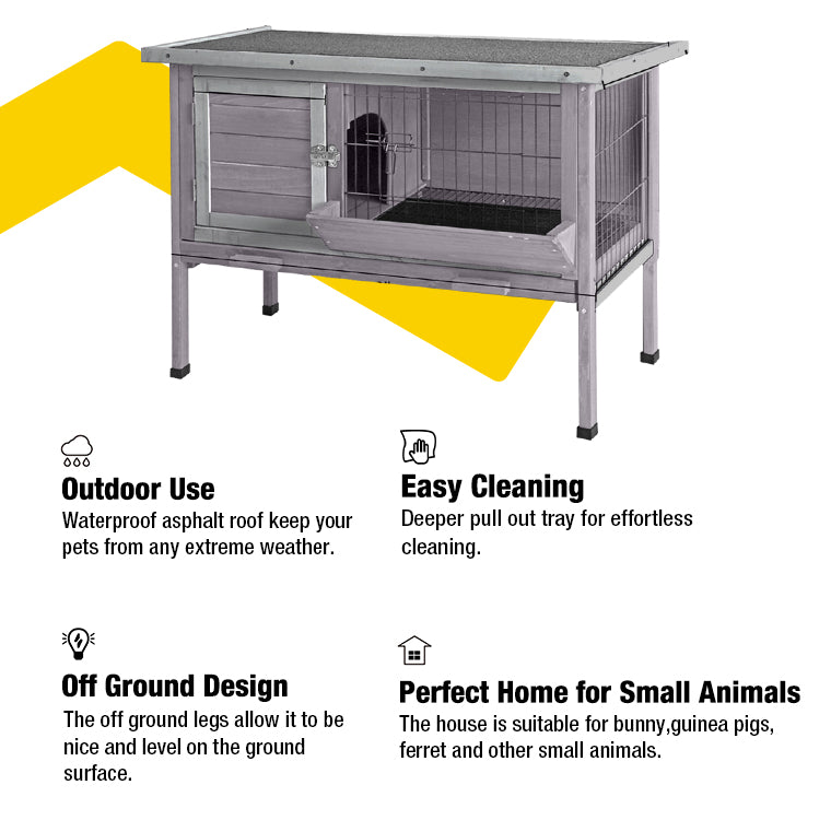Aivituvin Outdoor Rabbit Hutch | Wire Bottom Rabbit Cage