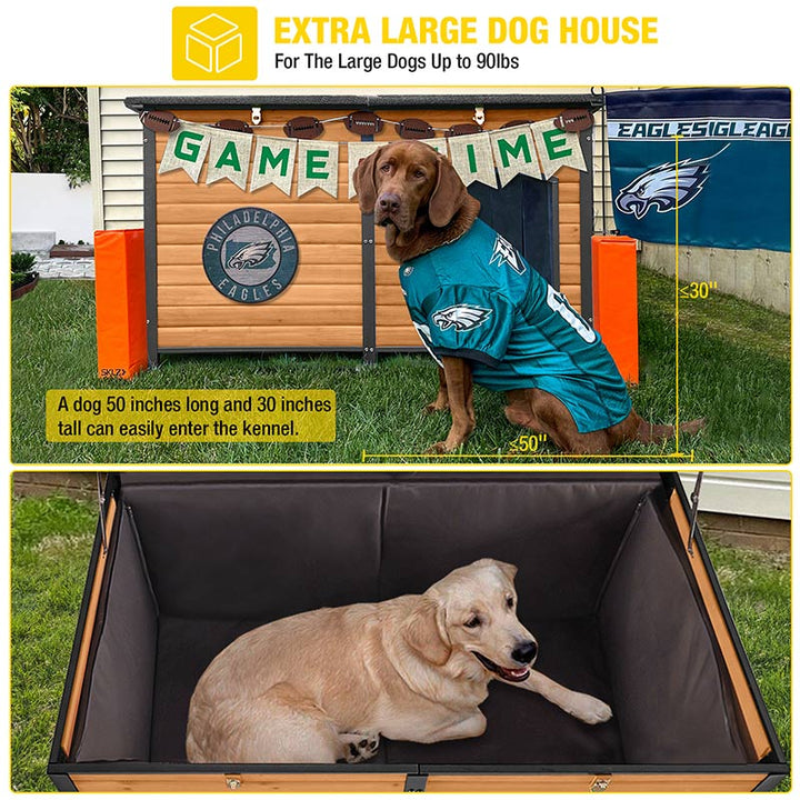 Premium Extra-Large Wooden Dog House: Waterproof, Insulated, and ...