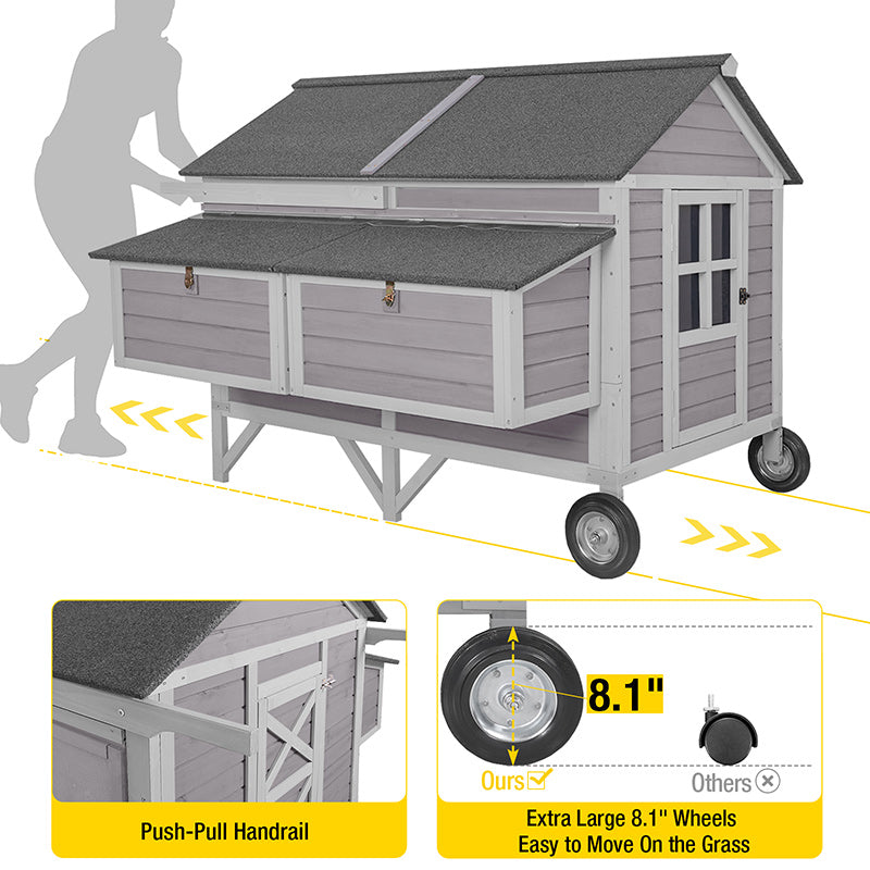 Extra Large Mobile Chicken Coop with Nesting Boxes – Aivituvin
