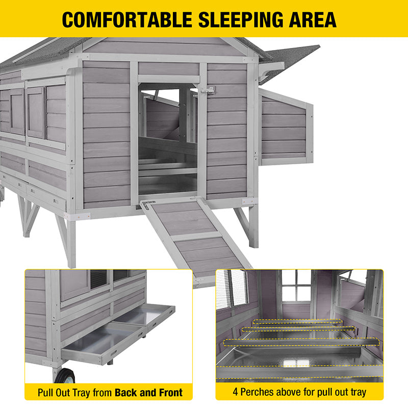 Extra Large Mobile Chicken Coop with Nesting Boxes – Aivituvin