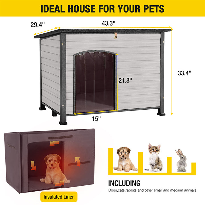 Durable Insulated Wooden Dog House for All-Weather Comfort – Aivituvin