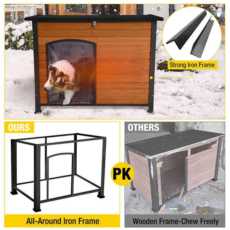 Durable Insulated Wooden Dog House for All-Weather Comfort – Aivituvin
