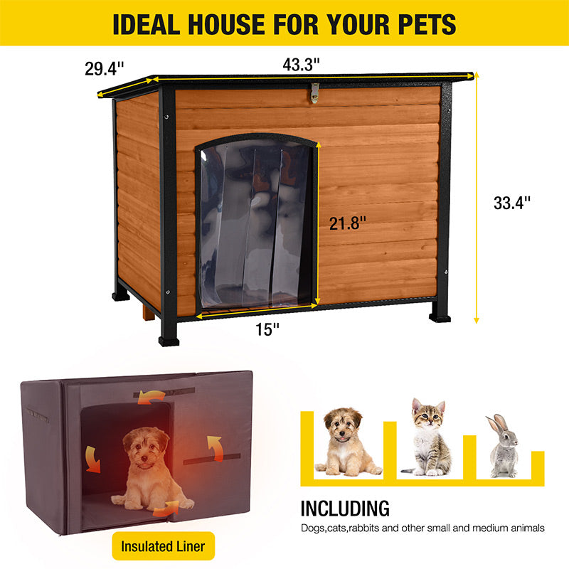 Durable Insulated Wooden Dog House for All-Weather Comfort – Aivituvin