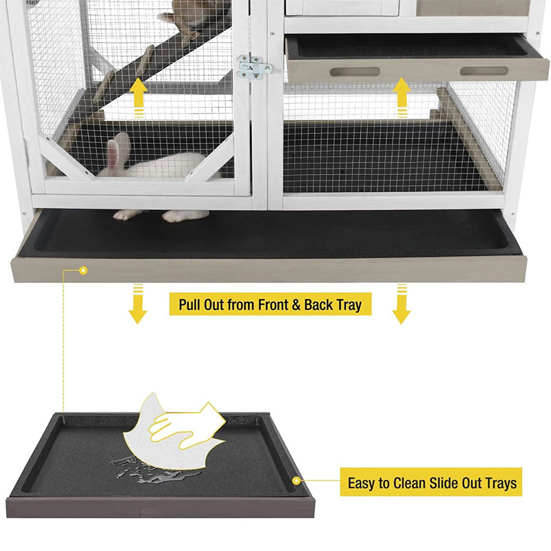 Aivituvin Large Indoor Rabbit Hutch with Pull out Tray