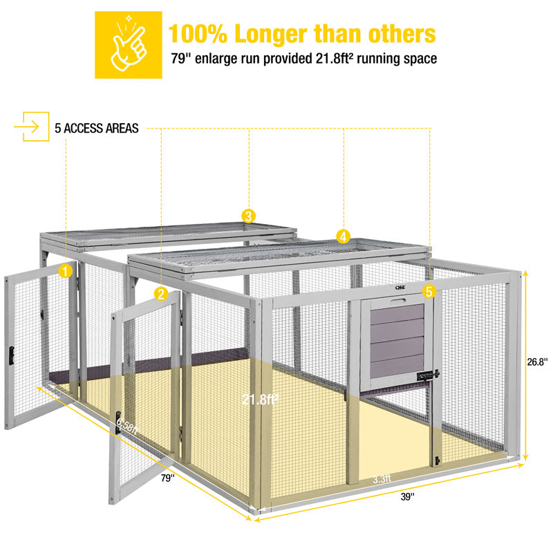 Aivituvin Large Chicken Coop Extension Run