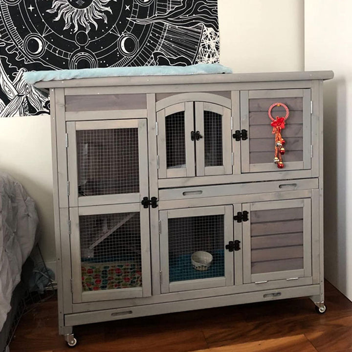 Aivituvin Two Story Rabbit Hutch | Large Double Rabbit Hutch