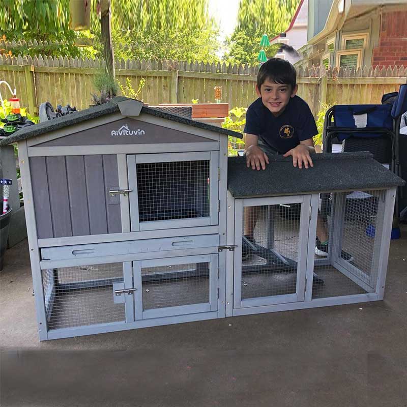 Aivituvin Indoor Wooden Rabbit Hutch